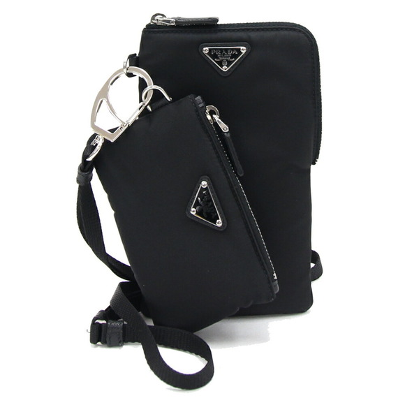Prada | Bags | Prada Neck Pouch 2tt9 Black Nylon Strap Coin Case ...